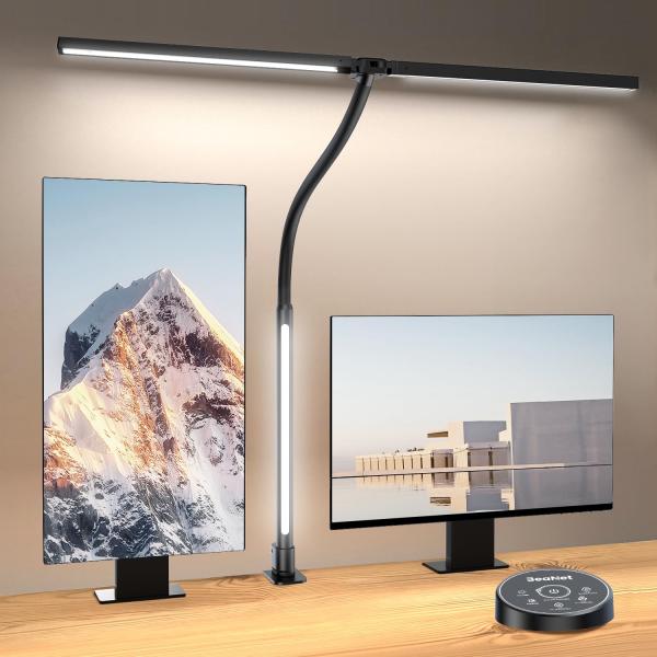 カラー：ブラック（ハイエンド版）スタイル：モダン?【3光源設計・ 調光調色・RGB】主ライトは幅80cmで、2つの光源からなり、折りたたんで5つの色温度（2700K/3500K/4000K/4800K/5700K）と5つの明るさレベル（20...