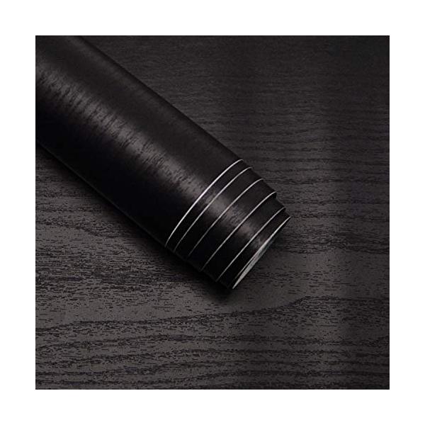 カラー：黒サイズ：40CM × 3Mスタイル：?代??装????【材質と寸法】黒の3D木目調壁紙シールはエチレン材料で制作，耐久性のある、防水、耐油性、防汚、耐熱があり 、おしゃれ高級感実用性，安全環境保護。サイズは15.74 x118.1...