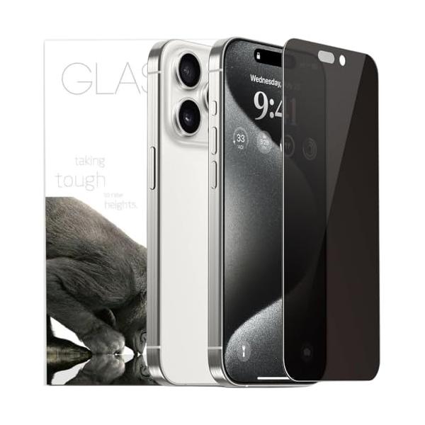 サイズ：i Phone15 Pro Max【対応機種】i Phone 15 Pro Max のために設計され、スマホのリアルなサイズにより製造、日本製素材の採用、9H硬度、防爆裂、飛散防止加工で、破片が飛び散らないように設計されています。【...