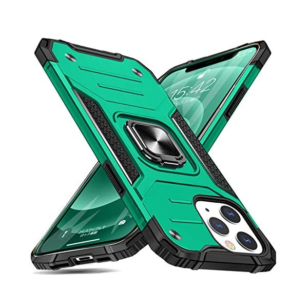 カラー：グリーンサイズ：i Phone 12 Pro Maxスタイル：軽量【対応機種】i Phone 12 Pro Max 通用 【機能性】後ろに付いているフィンガーリングはスタンド機能はもちろん、滑りにくくて持ちやすい、安定的なグリップが...