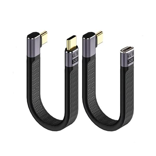 カラー：240W 直角L型 USB C オス to オス+オス to メス?【240W急速充電】最大240W（48V/5A）の超急速充電が可能。急速充電対応のスマートフォンだけではなく、スム ーズなパフォーマンスと安全な充電を提供します，充...