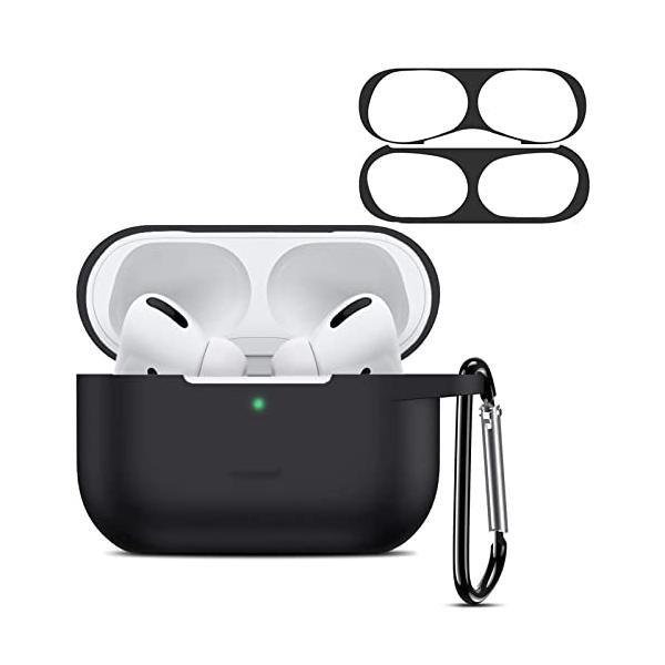 カラー：プラック【対応機種】AirPods Pro 2専用に設計されている新型一体型液体シリコンイヤホン保護 ケース。【耐衝撃・全面保護】素材は柔軟で耐衝撃のシリコンを採用し、高品質のシリコン素材で作られており、偶発的な落下や傷からヘッドフ...