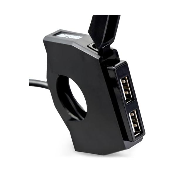 サイズ：1個 (x 1)スタイル：USB 2ポートバイク専用電源USB-A×2ポート2ポートMAX 24W出力(2ポート合計)本体幅13.5mmのスマート設計でコントロールスイッチに馴染むデザイン。ハンドル径φ22.2、φ25.4対応ブレー...