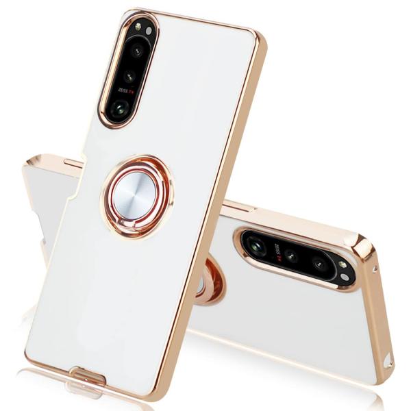 カラー：ホワイトサイズ：Xperia 5 IVスタイル：軽量【対応機種】Xperia 5 IV 専用保護カバー,ご注意 に対応なので。 お間違えないようお願い申し上げます。【こだわり設計】リングはケースにしっかり固定されていて、縦置き、横置...