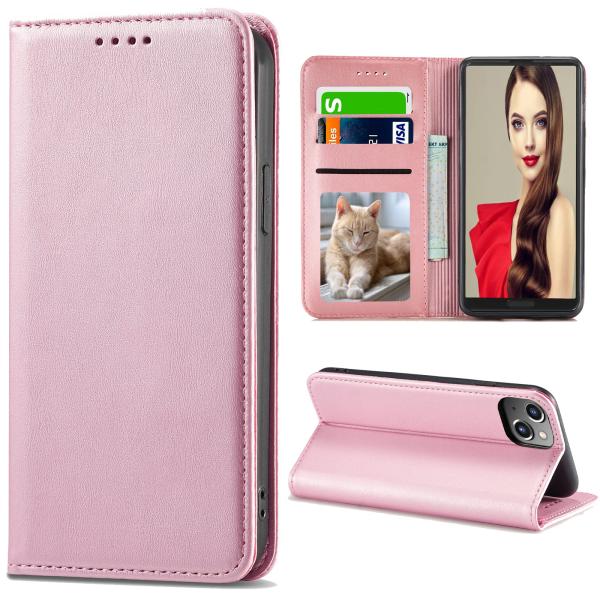 カラー：ゴールドピンクサイズ：For i Phone 13スタイル：手帳型【対応機種】: i Phone 13 用手帳型ケース (6.1 インチ対応）?【素材改良】本商品の外部カバーは牛革繊維を人工合成という生産プロセスで仕上げられた合革で...