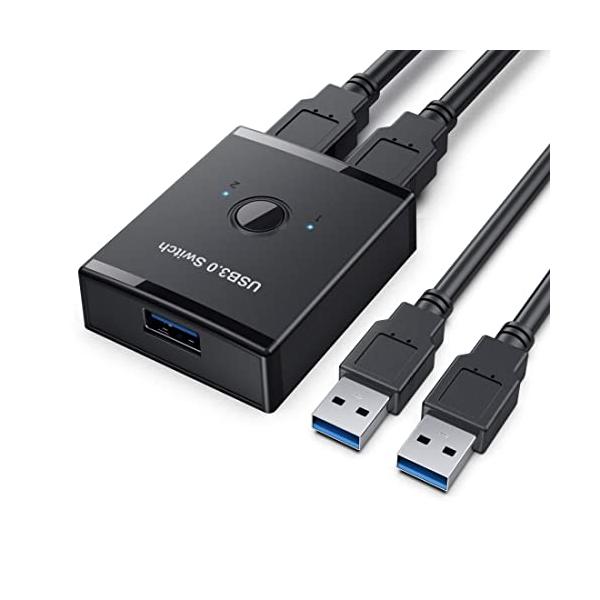 カラー：ブラック USB3.0 スイッチスタイル：1-2 USB 3.0双方向。1台のUSB 3.0デバイスを2台のコンピューター間でワンタッチで切り替えることができます。2台のUSB3.0デバイスを1台のコンピューター間でワンタッチで切り...