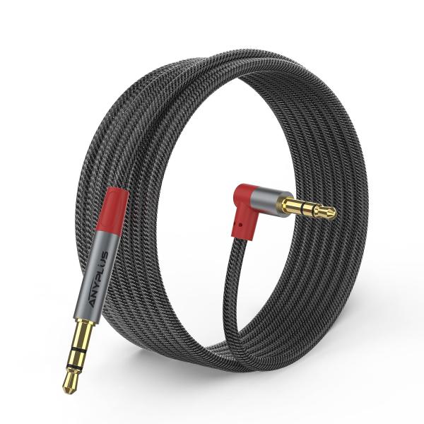 カラー：0.5M【90度直角デザイン】ANYPLUSオーディオケーブルは、通常のストレートコネクタが使用できない狭いスペースや届きにくい場所に最適です。角度のついた端は引き抜かれにくく、一般的なAUXコードのように曲がったり折れたりすること...