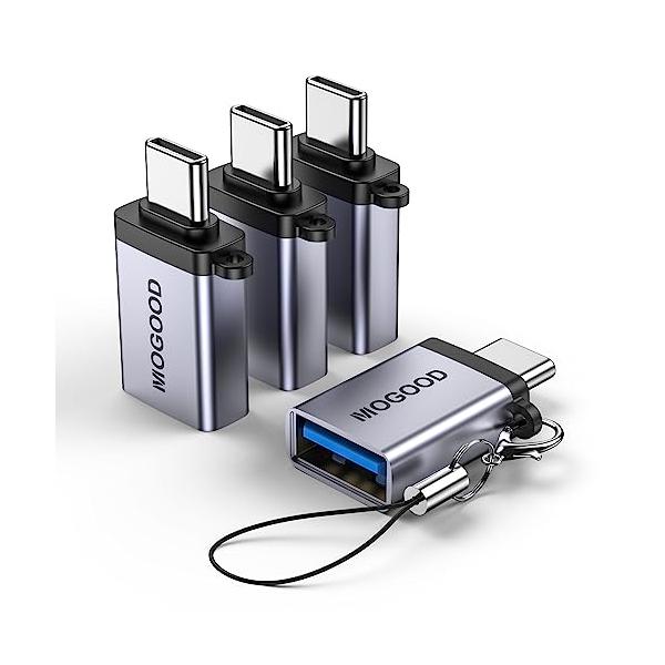 カラー：グレーサイズ：4パッケージ【幅広い互換性】このUSB CターンUSBアダプタは、MacBook Pro、Chromebook、Pixelbook、Microsoft Surface Go、Galaxy S 20 S 21 S 22 ...