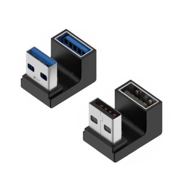 カラー：上下 U型 usb3.0オス to usb3.0メス1.【180度折り曲げ設計で便利なU字アダプターは2種類セット】USB-A オスからメスに変換するU字アダプターは、180度折り曲げ設計でケーブルの抜き差しが便利になります。また、...