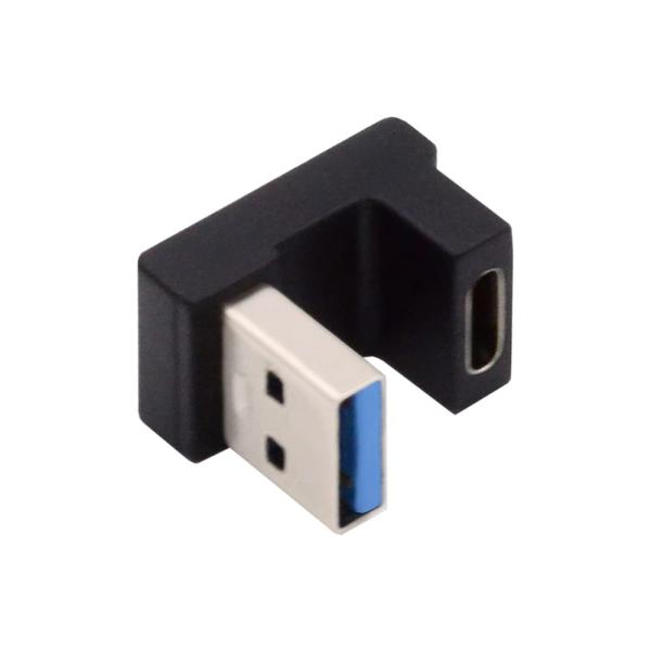 スタイル：U Shape AngledUSB-C Type C メス 反対 U字型 背面角度 USB 3.0 A オスデータアダプター ノートパソコンデスク用最大データ転送10Gbpsをサポート。アダプターはUSB 3.0のデータと電源のみ...