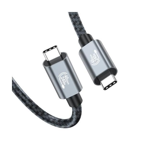 サイズ：0.3m【40Gbps高速転送】最大40Gbpsのデータ転送速度により、映画や音楽、写真など約5GBまでのファイルを一瞬で転送することができます。（注：データ転送速度はホストとデバイスのサポートによって異なります。）【PD3.1 2...