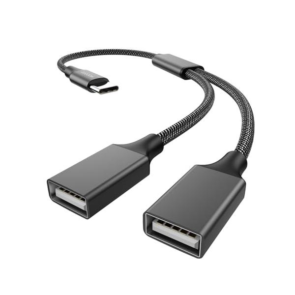 カラー：ダークブラックサイズ：1パックUSB CからUSBアダプタへ：USB CアダプタにはUSB Aポートが2つあるので、USB A周辺デバイスをUSB C対応の新しいデバイスに簡単に接続できます。480 Mbpsまでのデータ転送速度を提...