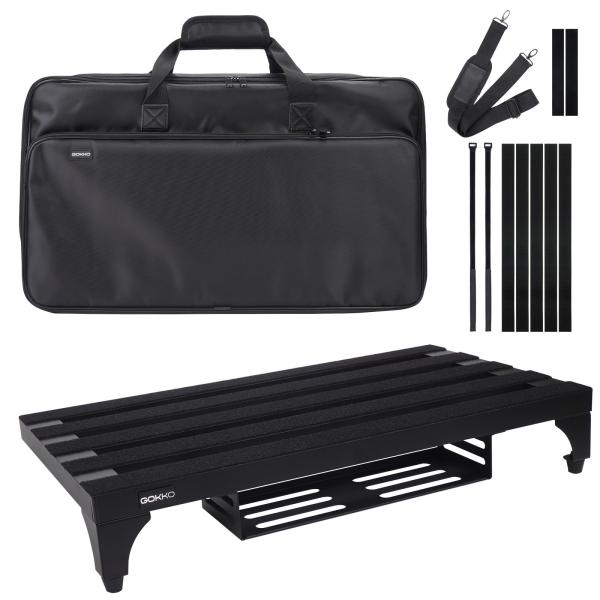 カラー：ブラックサイズ：L【超軽量 ギターエフェクター ボード 】GOKKO 2024進化版ギターエフェクター ボードは超軽量アルミニウム合金材料から作られ、構造は非常に強固で、持続的な性能を持っている。パッケージ：ペダルボード、バッグ、ベ...