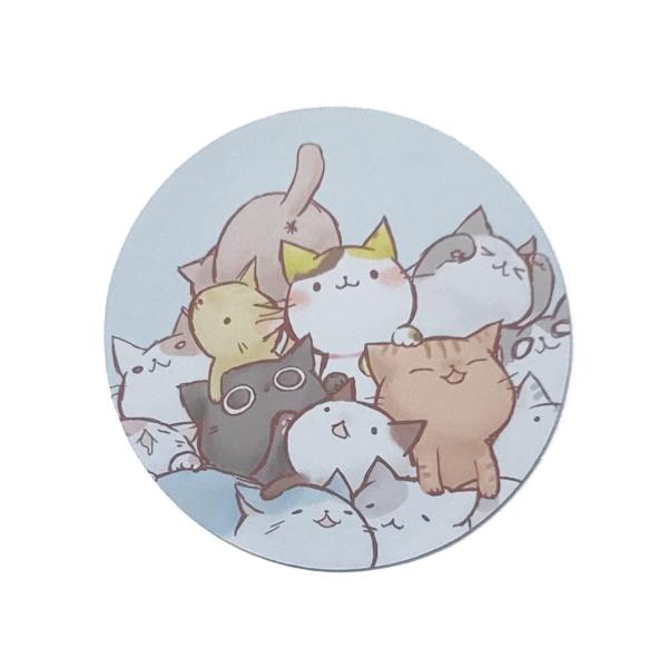 カラー：猫サイズ：直径22×厚さ3mm【天然ゴム＋布素材】天然ゴムを主成分とした風合いが柔らかく、しわになりにくいです。布面のテクスチャがしっかりしていて、平らで、マウスのすべりに便利です。光学式マウスの使用に問題はありません。【織りの風合...