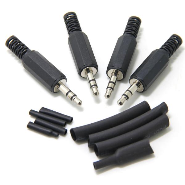 カラー：4個サイズ：ステレオ3.5mmステレオオス5mmまでのケーブルに対応して、細いケーブルは熱収縮チューブを付けて、取り付けできます。セット:3.5mmステレオミニプラグ＋熱収縮チューブご購入日から12か月を提供いたします。問題がござい...