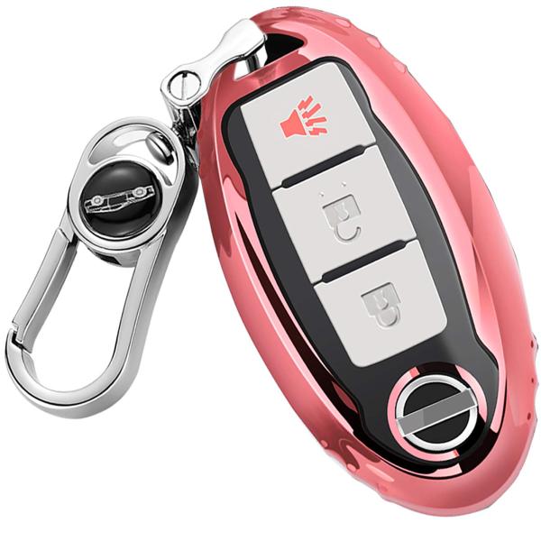 カラー：TPU / ピンクサイズ：TPU【ファッションなデザイン】伝統的なスマートキーケースのイメージを変えるため、うちのデザイナーが新型な材料と独特なデザインスタイルを用いて、斬新なスマートカーキーホルダーを設計し出した。ファッションでシ...