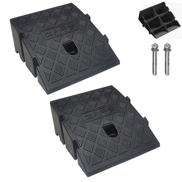 カラー：ブラックサイズ：25cm*27cm*13cm(幅*奥行き*高さ)【商品サイズ】 1個 幅25cm×奥行き27cm×高さ13cm、一般的な自家用車対応します。段差スロープは、カー、自転車、バイクどちらでも使える強度を持っています。高輝...