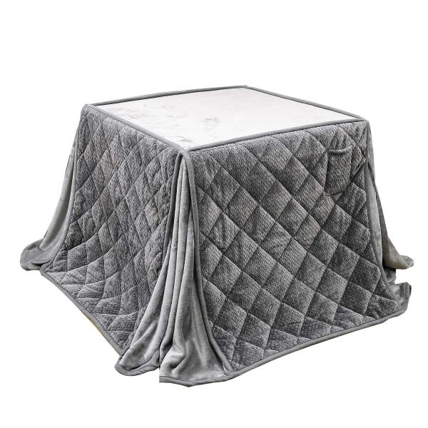 カラー：グレーサイズ：約240x240cm（テーブル用省スペースこたつ布団）スタイル：シンプル【サイズ】掛け布団：縦約240×横約240cm【お勧めの天板サイズ】約８０ｘ８０ｃｍ大人気フランシリーズにハイタイプ用のこたつ布団が登場しました。...