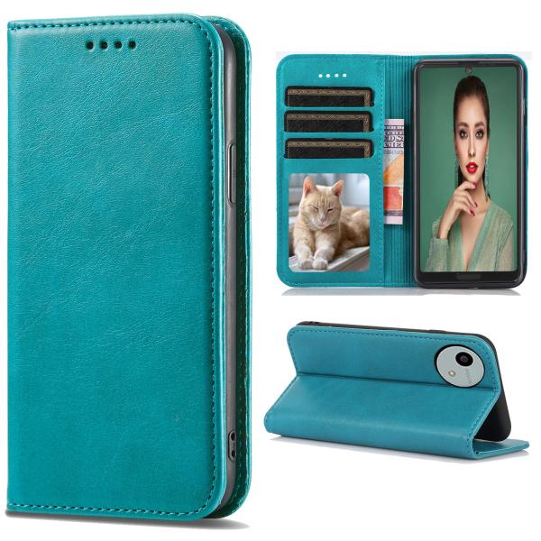 カラー：ターコイズサイズ：For AQUOS WISH4【対応機種】: For Sharp AQUOS WISH4 SH-52E A402SH 対応 用手帳型ケース?【素材改良】本商品の外部カバーは牛革繊維を人工合成という生産プロセスで仕上...