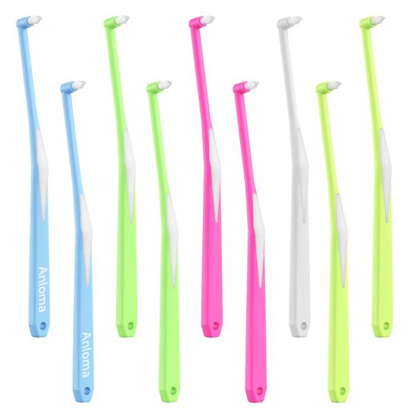 カラー：5色9本入（2本ブルー+2本グリーン＋2本イエ ロー+2本レッド+1本ホワイト）【タフトブラシの仕様】ワンタフトブラシ幅1.2cm x 16.5cm、独立したOPPバッグパッケージ、PBTブラシヘッド+ポリプロピレンハンドル。大容量...