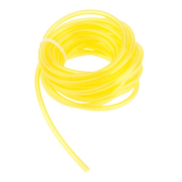 サイズ：3mm内径草刈機・刈払機・チェンソー用燃料パイプ　配管　オイルパイプサイズ：内径3mm　外径5mm 　総長5m；草刈り機　刈り払機　チェンソーによく使われる部品です。チェーンソー燃料タンクスペアパーツ黄色のオイルパイプ。