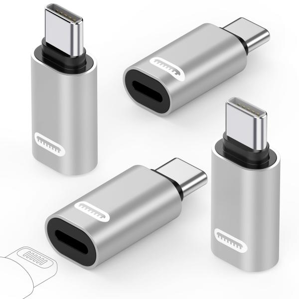 カラー：Silver-4p端子が異っても繋げるアダプターが1つあるだけで、端子が異っても繋げればスム ーズに充電されるようになるライトニングからUSB-Cに変換用の変換アダプタです。※本製品はPD充電やデータ転送をサポートしていますが、OT...