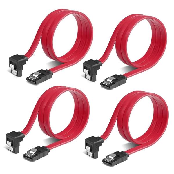 サイズ：L型4本【SATAケーブル】：コンピューターのハ―ドディスクやマザーボードなどの接続用のSATA3.0ケーブルです。コート片側太さ2mmぐらいので、マザーボード・拡張カードのSATAコネクタ周りやデバイスの奥側が狭い場合に最適です。...