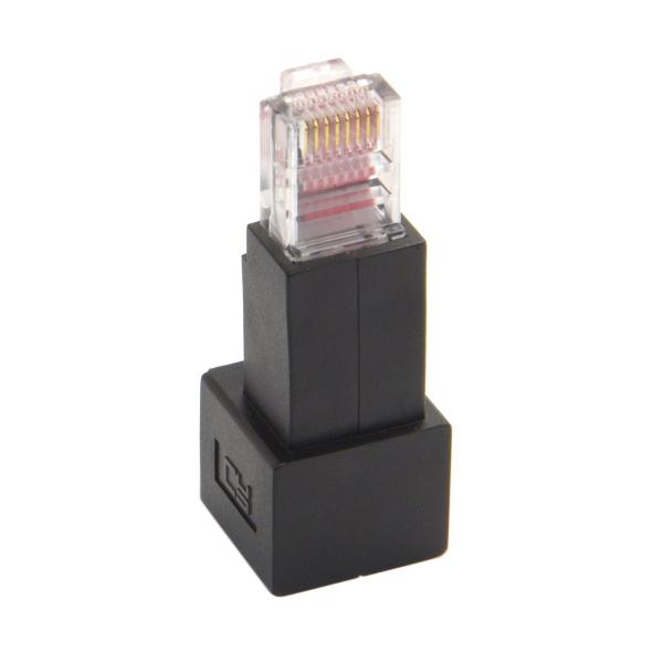カラー：ブラックダウンアングル。下向きL字型8p8cプラグ。8p8c RJ45オスからメスコネクター シールド無し。どんなethernetパッチ延長コードにも使えます。
