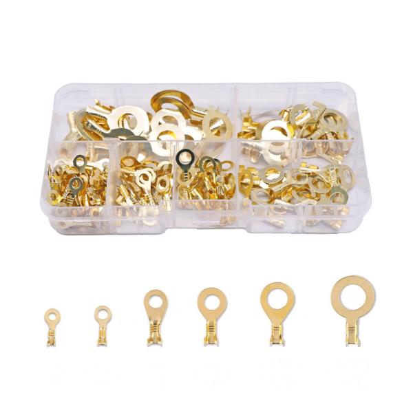 【パケージ内容】：丸型端子・150pcsセット。収納ケース*1個。端子を整理して分類し、持ち運びや取り出しが容易になります。【仕様内容】M3 (50pcs)、 M4（20pcs）、 M5（20pcs）、M6（20pcs）、M8（20pcs）...