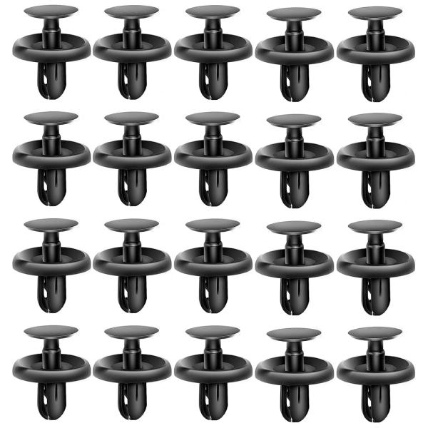 カラー：ブラックサイズ：20x10mm【規格】素材：ナイロン　カラー：ブラック　直径：約20mm　茎の長さ：約10mm　フィット穴サイズ：約7mm　パッケージ: 20 x プラスチック製のリベット(Non-OEM)【自動車用リベット】このク...