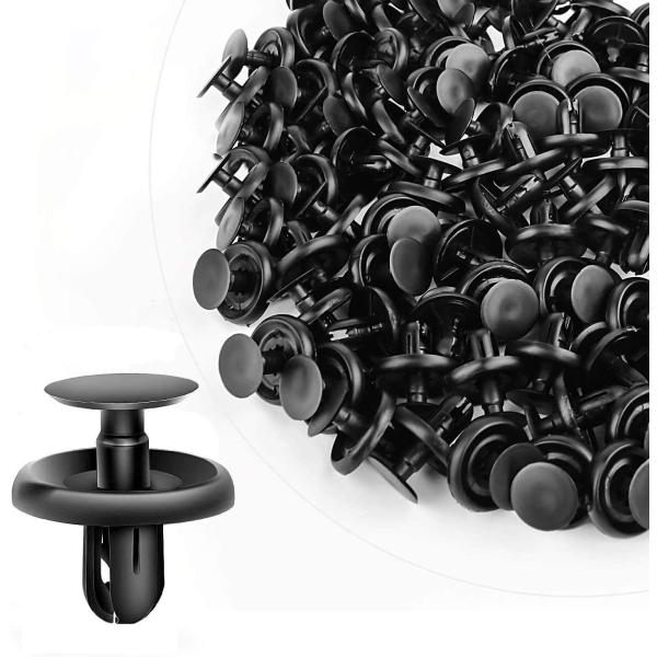 カラー：ブラック【規格】素材：ナイロン　カラー：ブラック　直径：約20mm　茎の長さ：約10mm　フィット穴サイズ：約7mm　パッケージ: 100 x プラスチック製のリベット(Non-OEM)【自動車用リベット】このクリップは、7mmの穴...