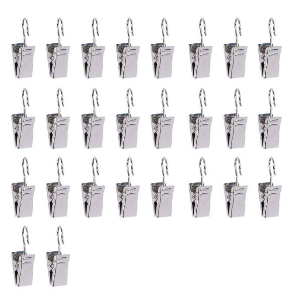 カラー：シルバーサイズ：26個【本物サイズ】（クリップ部分）W10mm x H18mm フック直径：8mm【耐荷重】1個0.2kg、カーテン１mにつき約8〜10個自分だけのオリジナルカーテン！簡単にお部屋をオシャレ空間に変貌させます！【用途...