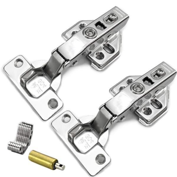 スタイル：全カブセ　 2個セット【材質】304ステンレス【使い方】家具、クローゼット、下駄箱、システムキッチンなどに使用される蝶番【サイズ（約）】蝶番カップ径 : 35mm、［カップ掘込深さ］（最小）12mm【優点】ステンレス製、丈夫です、...