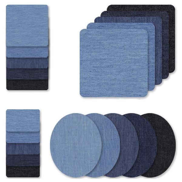 カラー：豊かな【サイズ】大きい正方形（12.5x12.5cm）、小さい正方形（7.5x7.5cm）、小さい長方形（7.5x5cm）、楕円形（13.5x11cm）5色4サイズ、20枚入。【素材】：表：デニム、裏：ポリオレフィン樹脂。デニム布を...
