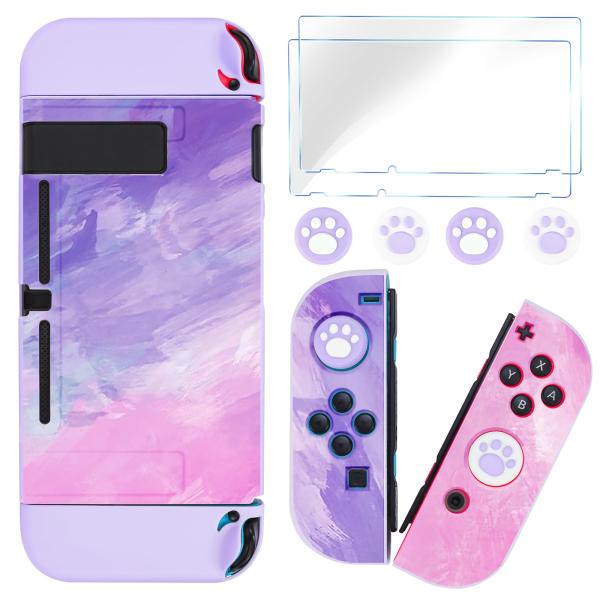 カラー：パープル【switch 専用ケース】Switch分離式tpuカバーはニンテンドースイッチとJoy-Con用に設計されます。高品質tpu素材を採用し、耐衝撃性、耐久性が抜群で、あなたのSwitchを完璧に守ってくれます。joy-Con...