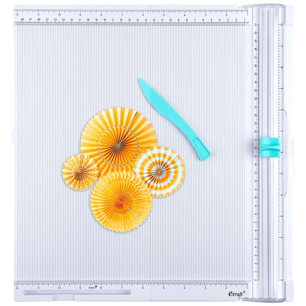 カラー：ホワイトサイズ：0.5"L x 13.5"W【多機能】Ecraft ペーパートリマースコアボードには、折りたたみ可能な12 x 12インチのトリムとスコアボード、取り外し可能なスコアリングツール、ペーパートリマー、便利な収納スロット...