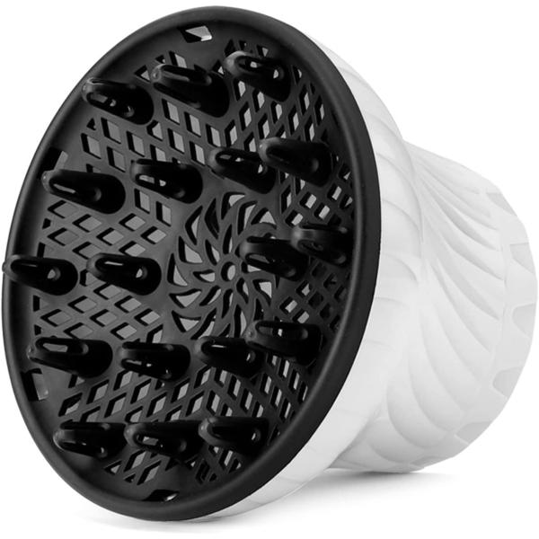 カラー：白ユニバーサルヘアディフューザー：出口の直径が1.38 "〜3.35"のヘアドライヤー用。 適応できるサイズは、市場に出回っているヘアドライヤーの99％をカバーしています。髪を保護する：このヘアディフューザーは、ハニカム要素の出口を...