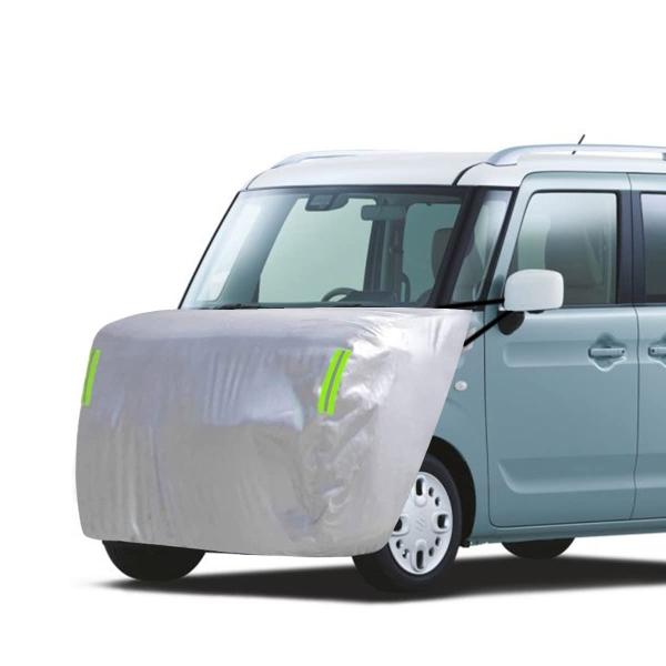 カラー：シルバーサイズ：軽自動車用-Sサイズ★【素材品質表示】2024年最新版210Dオックスフォード布采用で、普通のボンネットフードよりも耐久性が格段にアップ。使用環境が異なるため、通常1 ~ 3年間は正常に使用できる。カバーの裏側は起毛...