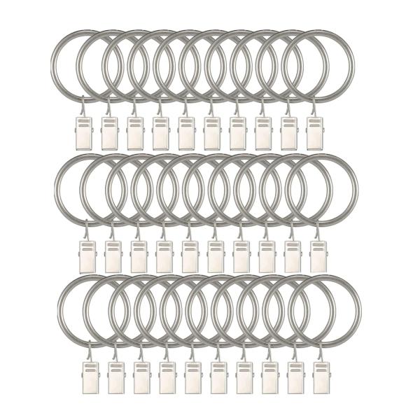 カラー：シルバーサイズ：カーテンリング【高品質の材料】カーテンリングは、高品質の鉄製、ソリッドカーテンフック、頑丈なデザインは5kgの重量を量ることができます。【サイズ】カーテンリング内径: 3.8cm、外径: 4.6cm、高さ：7.3cm...