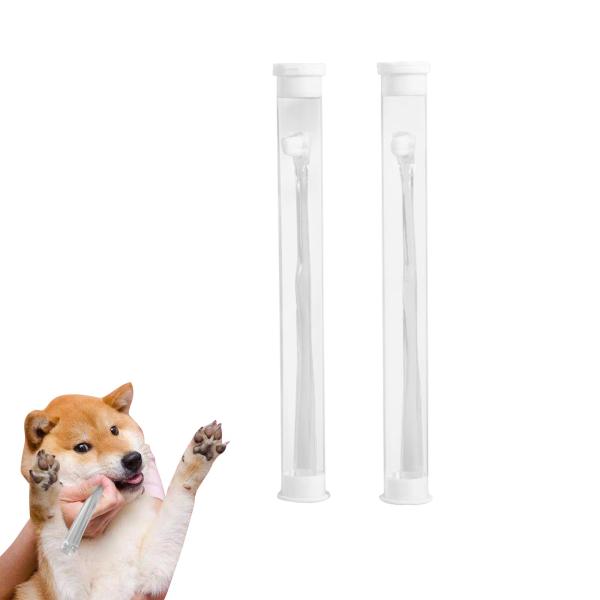 カラー：トランスペアレント【犬 歯ブラシ】犬の歯ブラシは、口腔内に浸透するのに便利な小さくて精巧なブラシヘッドを採用し、大きな口を開けずに柔軟にペットの歯をきれいにすることができます。お口の奥の歯周ポケットまで届きやすい、歯の隙間を効果的に...
