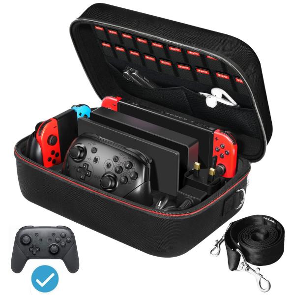 カラー：Blackサイズ：11.2*4*.9 inchスタイル：Artisan【抜群な収納力＆空間節約】For スイッチ ケースはSwitchのユーザー向けのSwitch収納ケースです。内部のコンパートメントはSwitch/Switch o...