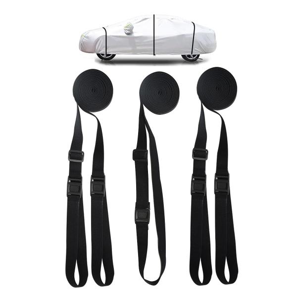 サイズ：Mサイズ(セダン、ハッチバック用)【 車カバー 強風対策】前后、中央の3つのロープを同時に固定。先端のループを左右のホイールに通して簡単に固定できることに有ります。取付も簡単で、カバーが風で膨れたりすることも無くなります。台風の天気...