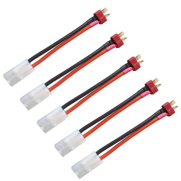 サイズ：Deans Tオス~タミヤメスT型プラグ - タミヤ変換コネクタアダプタ。ワイヤの長さ：約5cm;ワイヤータイプ：14AWGアダプターは14ゲージのワイヤーで、より多くの熱を処理し、Tプラグバッテリーをタミヤプラグに変換するか、Tプ...