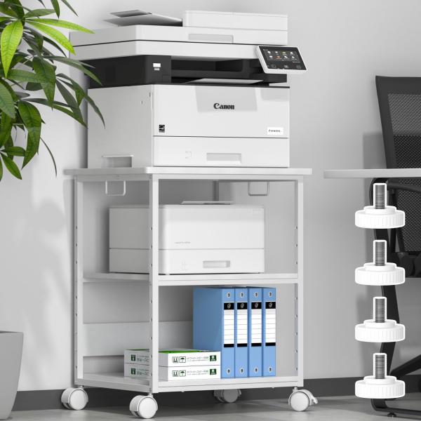 カラー：ホワイトサイズ：A3レザープリンター対応?【総耐荷重90Kg・プリンター台】幅60×奥行50cmの広い天板と太めのスチールフレームの組み合わせで、インクジェット複合機、レザープリンタ、オーディオなど重いものを載せてもしっかり支えます...