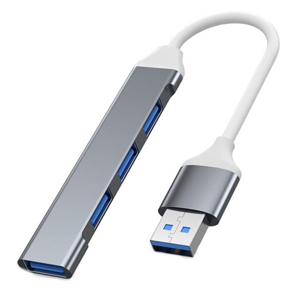 カラー：グレースタイル：USBハブ#1?【USB ハブ 4in 1】ノートPCまたはデスクPCのUSB-Aポート一つで、4ポートまで接続可能となります、マルチタスクが可能になります。?【高品質】優れたPVC素材と曲げ過ぎ防止設計及びアルミ合...
