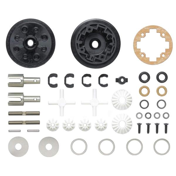 TRF420シャーシに標準装備されているギヤデフセットです。37Tの駆動比はそのままにデフケースの肉厚を可能な限り薄くすることで、約1.5gの軽量化を実現しました。ギヤデフ内のギヤ、デフカップ、ガスケット等のパーツはTRF419系の部品がそ...