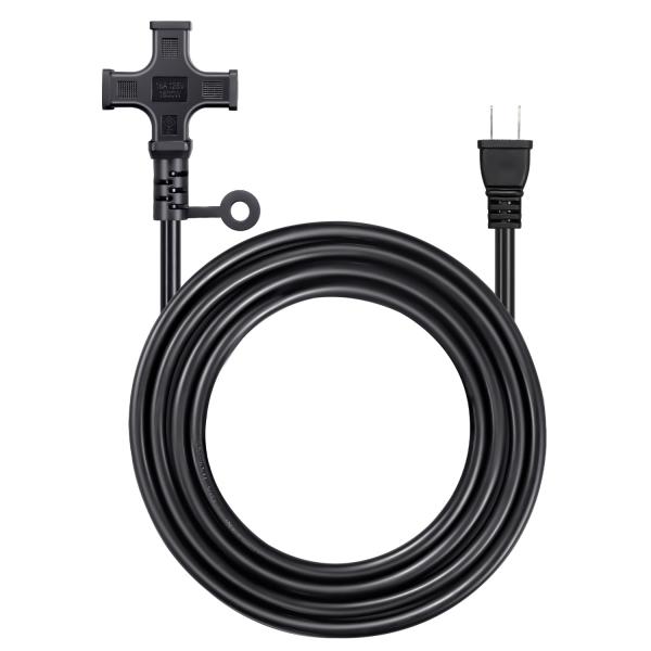 サイズ：2m延長コード●定格電圧 / 電流:AC100V 50/60Hz(12A／125Vまで、1500Wまで) 色: 黒 電線仕様 : VCTF 2芯×1.25mm2 導線:銅線 ●PSE（電気用品安全法）認定商品。● 主な材質：銅、PV...