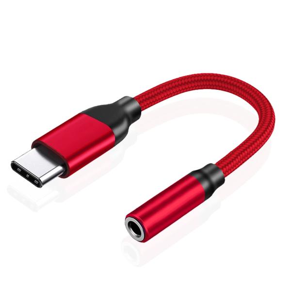 サイズ：赤い【USB-C to 3.5 mmヘッドホン変換アダプタ】：オーディオ出力対応USB Type-C端子を3.5 mmステレオミニ端子に変換するオーディオ変換ケーブル。最新のType-Cインタフェースで音楽再生を楽しみ、高品質・Hi...