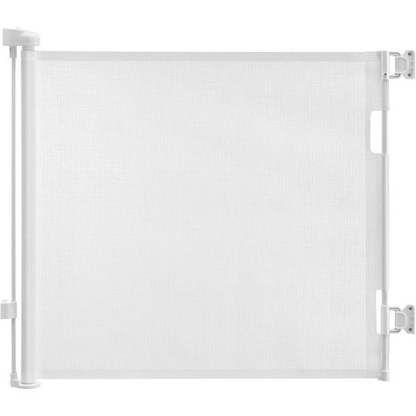 カラー：ホワイトサイズ：150cm・ロールタイプで省スペース：ロールゲートは高さ86×幅最大150cmまでです。使わないときはスッキリコンパクト、見た目もスタイリッシュ！さらに、巻取り式で省スペースのゲートだから、インテリアの雰囲気を壊すこ...
