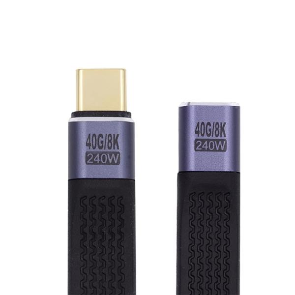 カラー：グレースタイル：USB4 オス - メス 40Gbps 240WUSB4延長ケーブル 13cm スリム フラット オス-メス 40Gbps 240W電源と8K@60Hzビデオ1) 実用的な140W/100Wの電力供給: このUSB ...